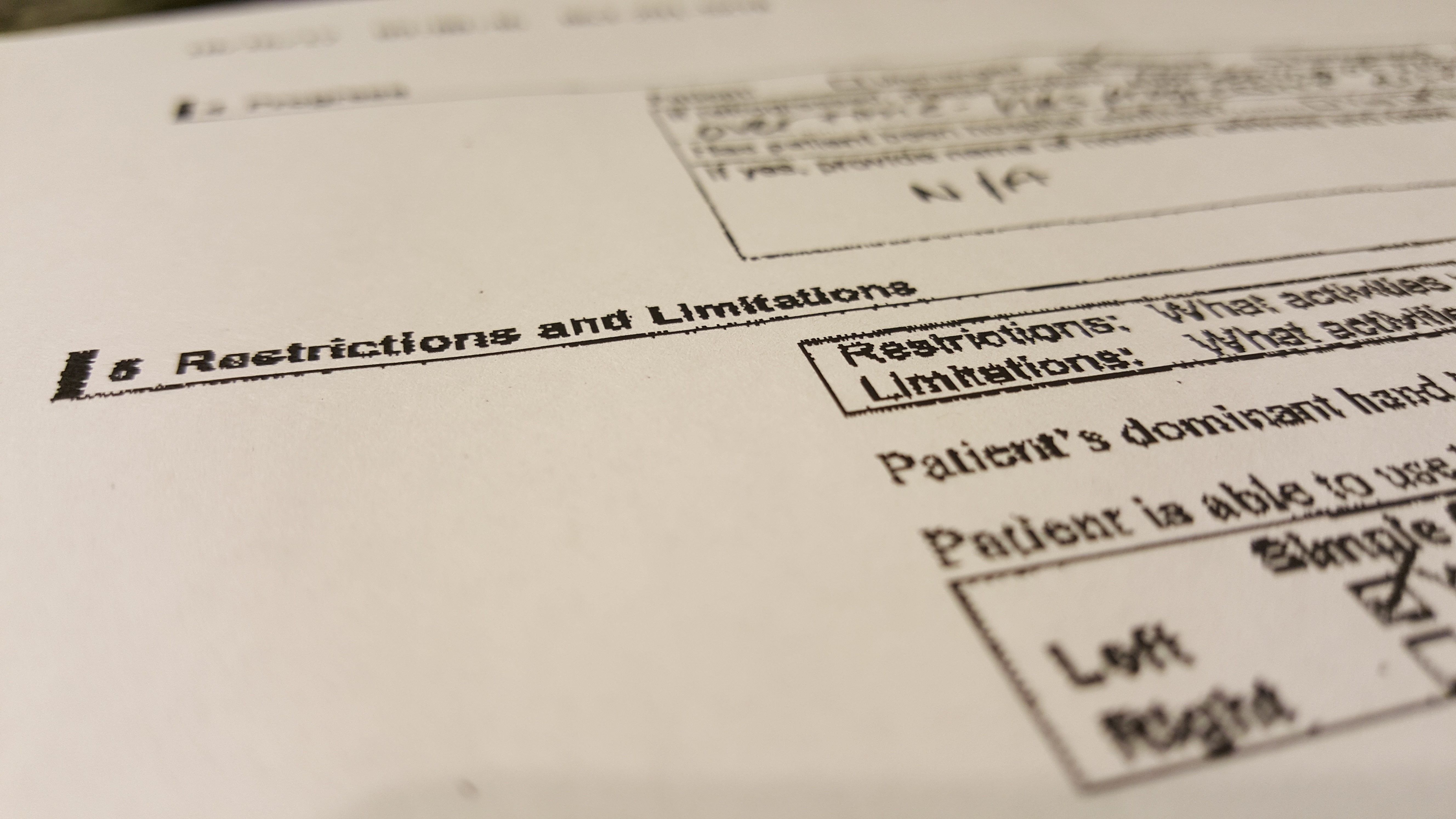 Restrictions Versus Limitations in Long Term Disability Claims